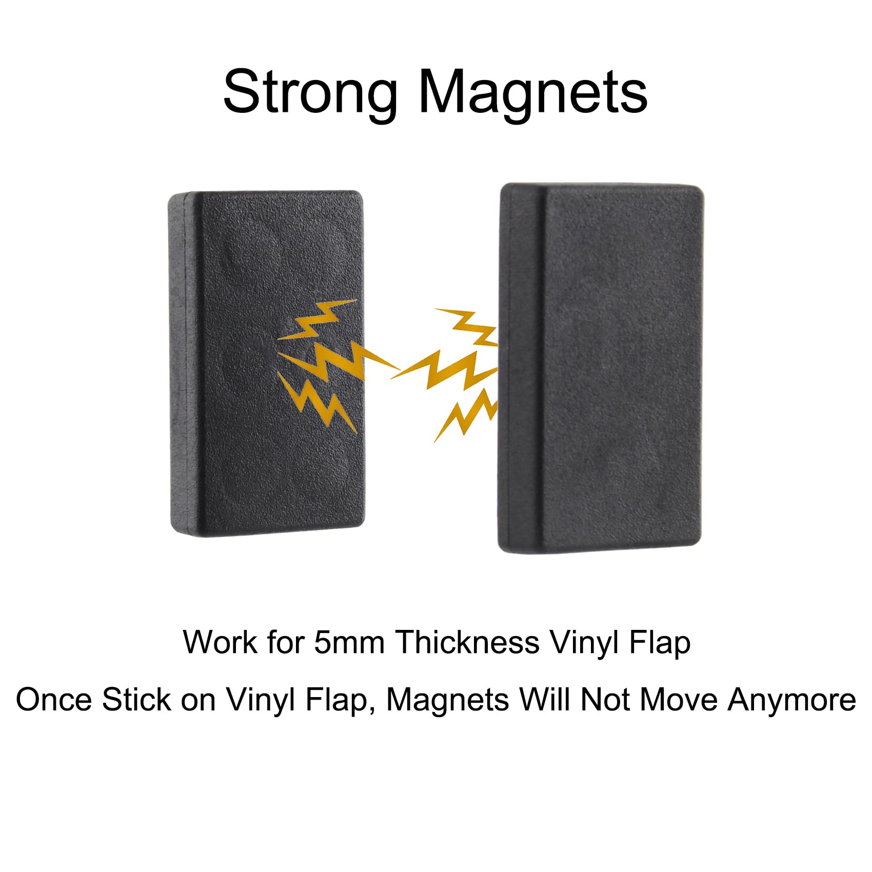 Magnetic Outdoor Curtain Weights, Rubber Covered Heavy Duty Magnet Weights, Prevent Curtain Liner from Blowing, Work for Drapery, Tablecloth, Flag, Dog Door Flap 4 Pair