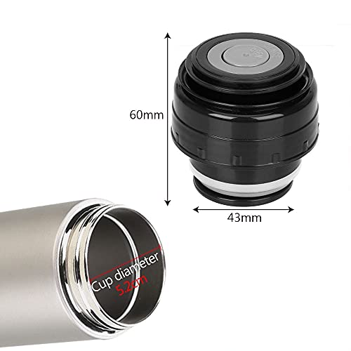 SPDD Vacuum Flask Lid Thermos Cover 4.5/5.2cm Outdoor Travel Cup Vacuum Flask Lid Portable Universal Travel Mug Accessories(4.5cm Black red)