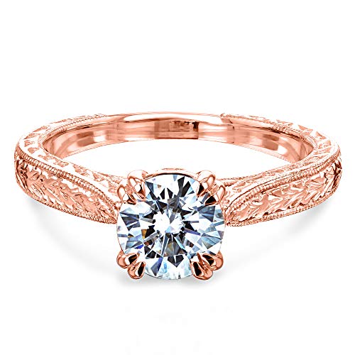 Kobelli Antique Style Moissanite Engagement Ring 1 CTW in 14k Rose Gold, Size 10.5, Rose Gold