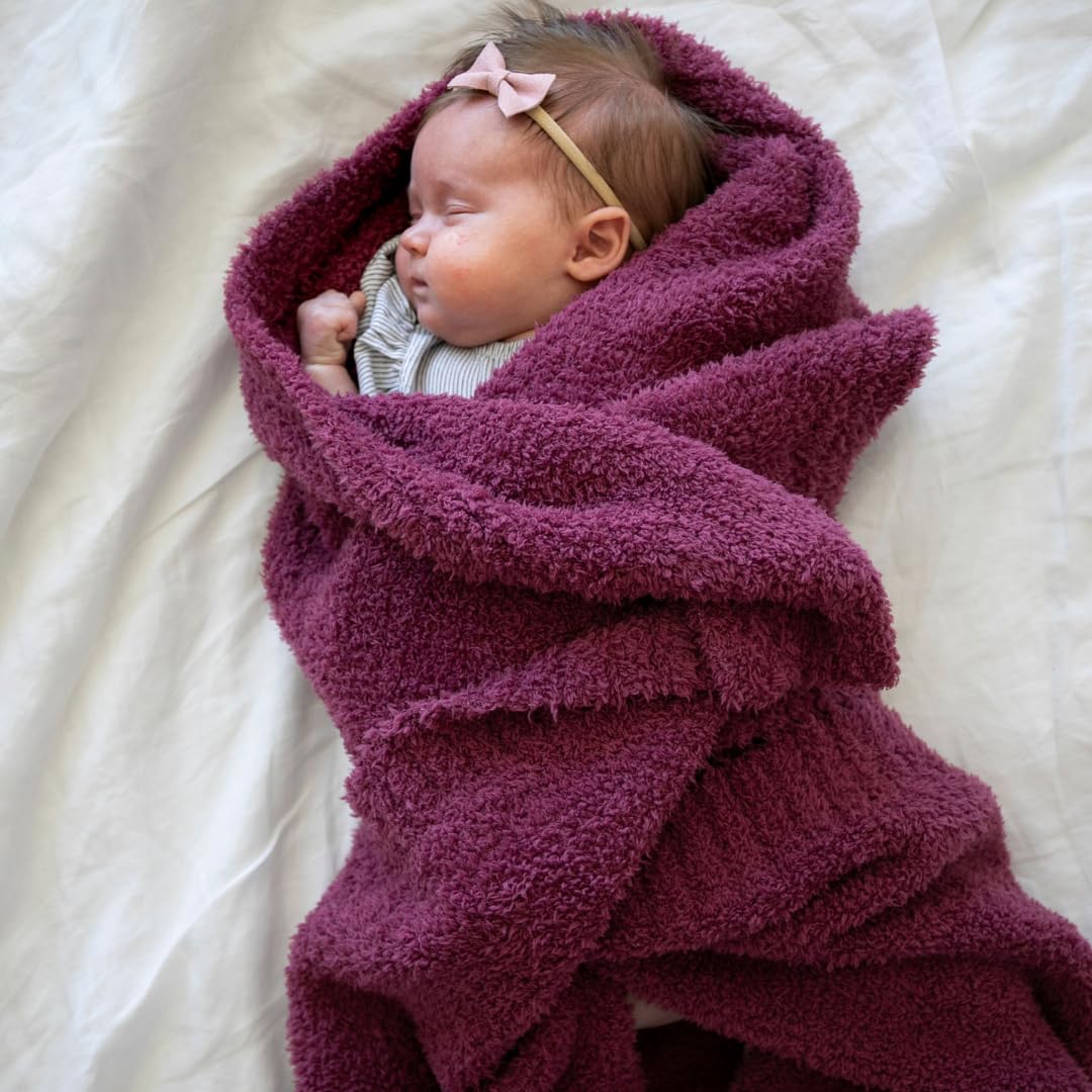 SARANONI Bamboni Luxury Bamboo Baby Blanket (Deep Rose, Receiving Blanket 30" x 40")