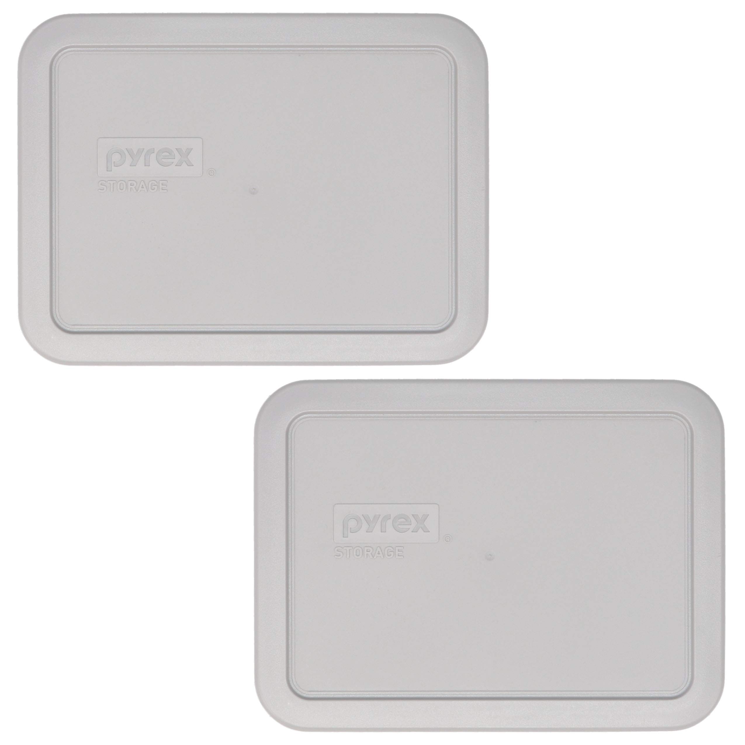 Pyrex 7210-PC Jet Gray Plastic Rectangle Replacement Storage Lid, Made in USA - 2 Pack
