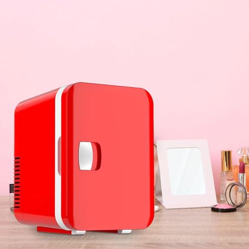 JISADER Small Car Refrigerator, Skincare Fridge, 12V 6L Portable Coolers and Warmer, Personal Refrigerator for Bedroom Car Van