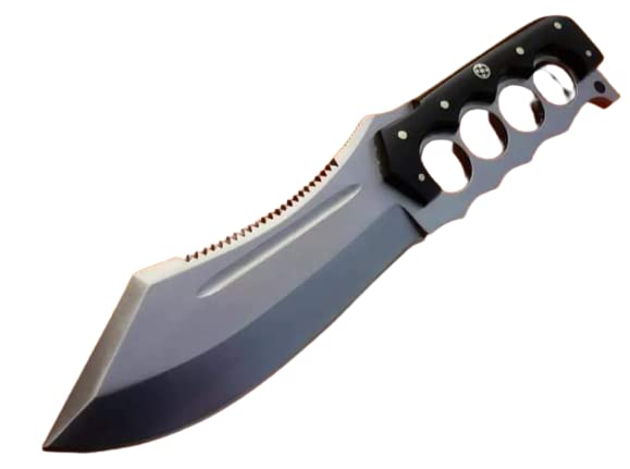 PSK239 - Full Tang Bowie Knife Handmade | D2 Tool Steel Hunting Bowie| Leather Sheath, Black