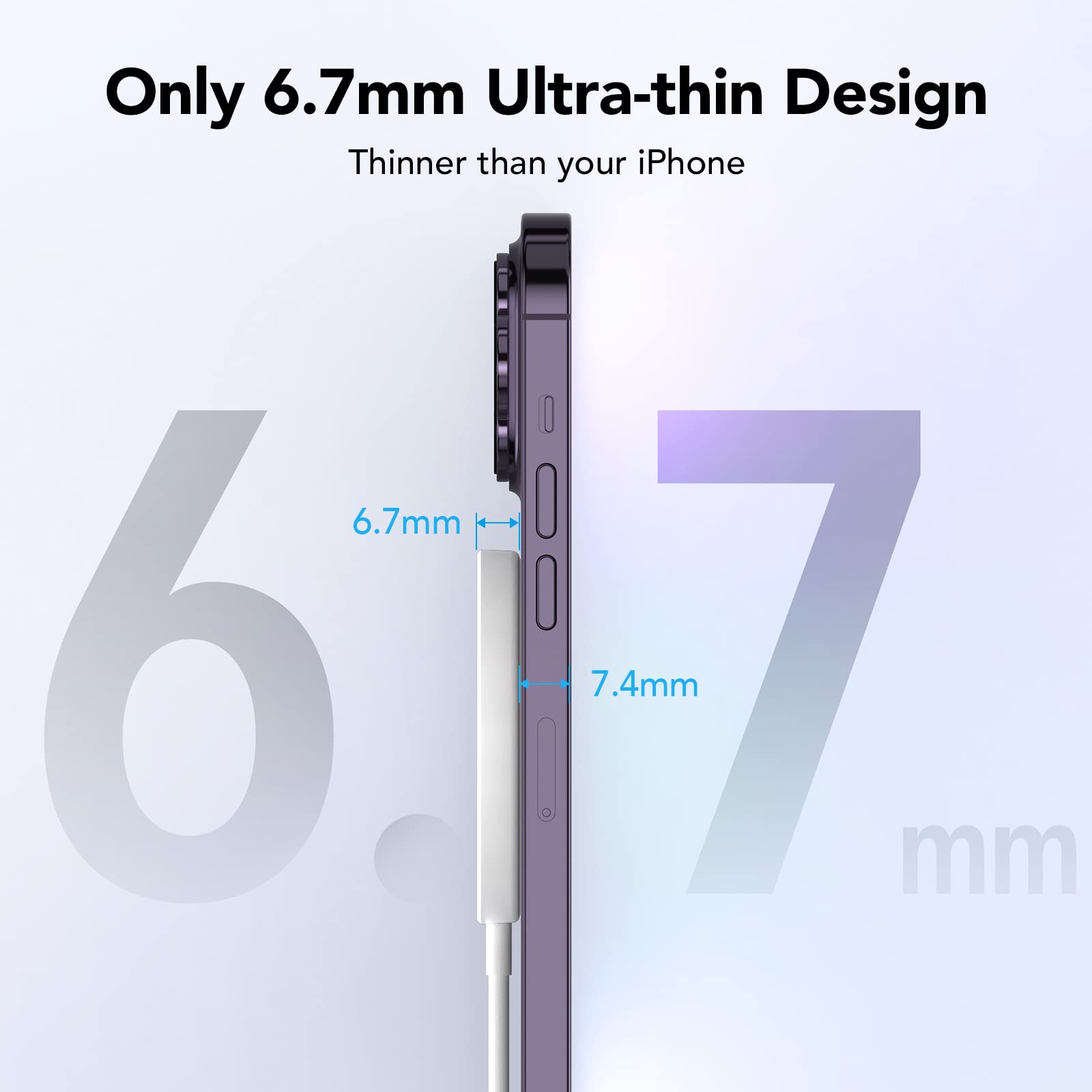 Magnetic Wireless Charger - 2 Pack Mag Safe Magnet Charging Compatible with iPhone 14/14 pro/14 plus/14 pro max/ 13/13 pro/13 pro max/12 pro max, Charger for AirPods 3/2/Pro with 2 USB C Adapter.