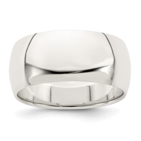 IceCarats 925 Sterling Silver 9mm Half Round Plain Classic Wedding Band Ring Size 9