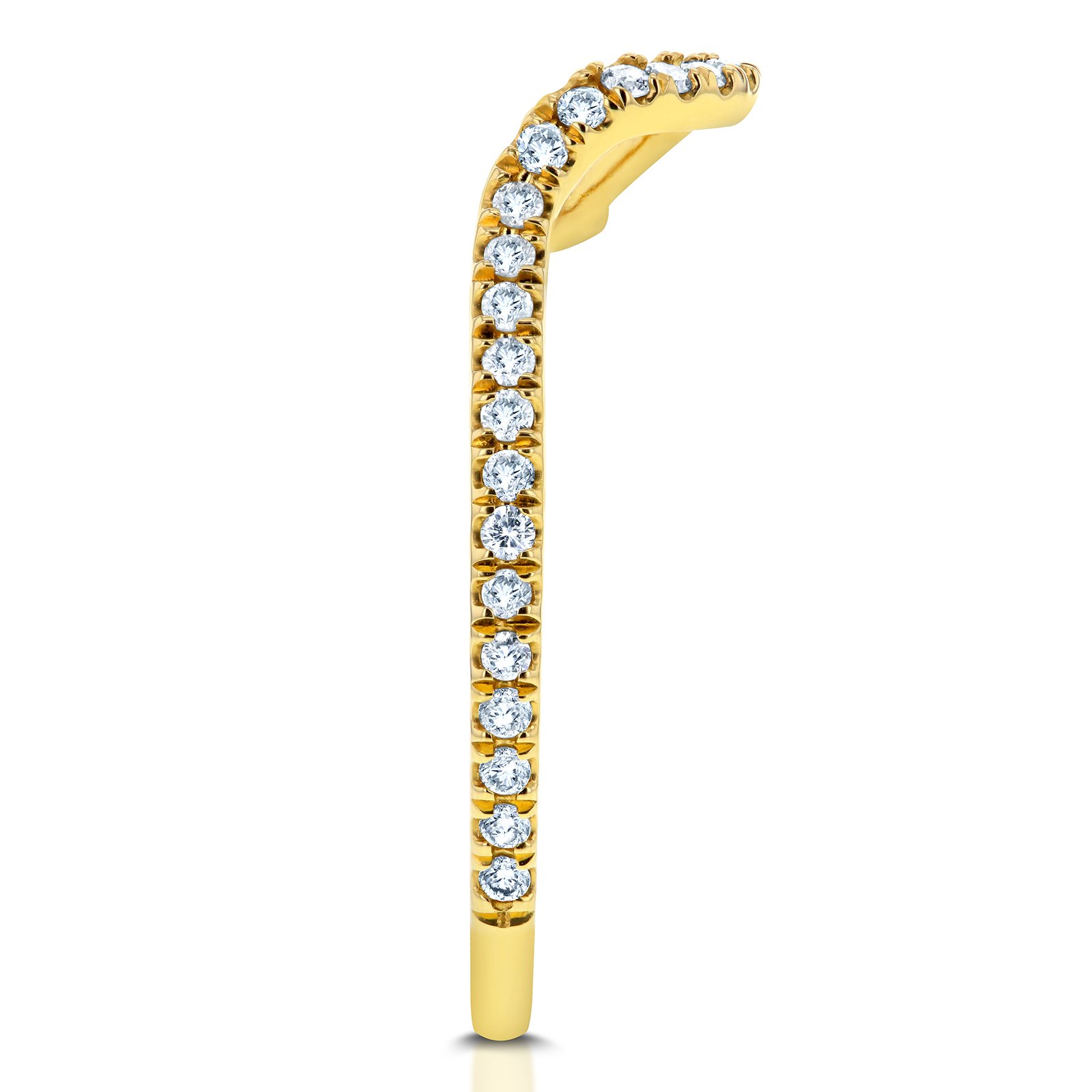 Kobelli Lab Grown Diamond Notched Basket Curve Wedding Band 1/4 CTW 14k Yellow Gold (DEF/VS), 8