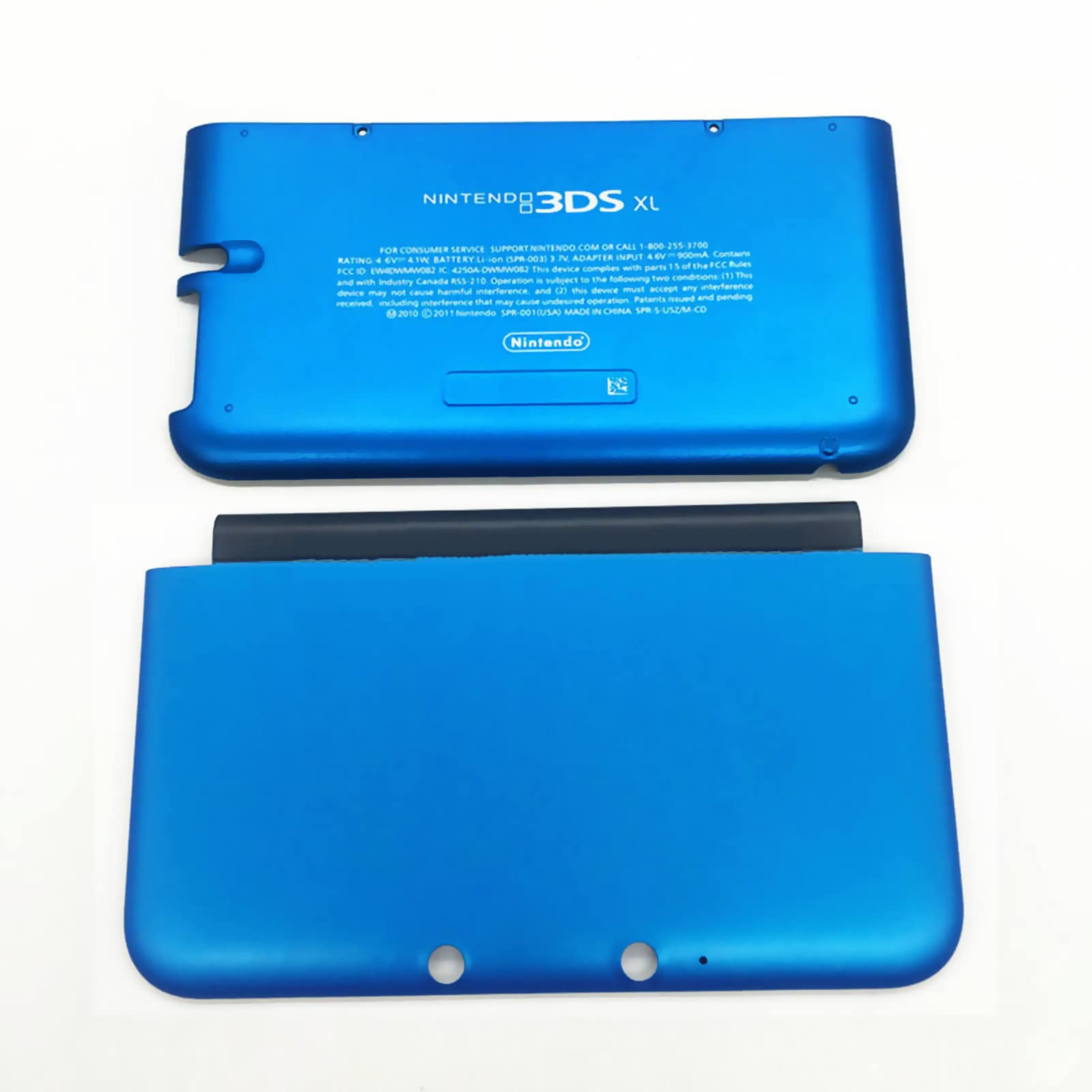 New for 3DS XL Top & Bottom Casing Shell Blue Color Replacement, for Nintendo 3DSXL 3DSLL Handheld Game Console, Outer A/E Face Plate Housing Case Upper Lower Cover Repair Spare parts