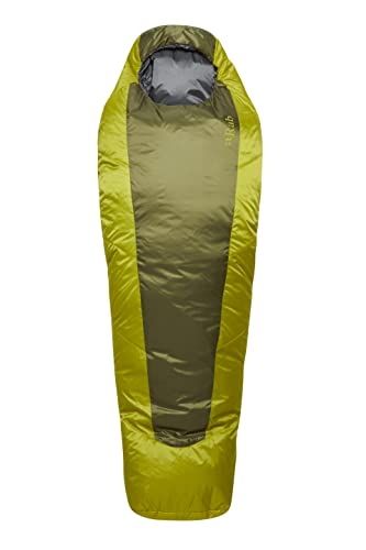 Rab Solar Eco 0 Synthetic Insulated Recycled Mummy Sleeping Bag for Camping and Backpacking - Chlorite Green - 40 Degree, Long, Left Zip