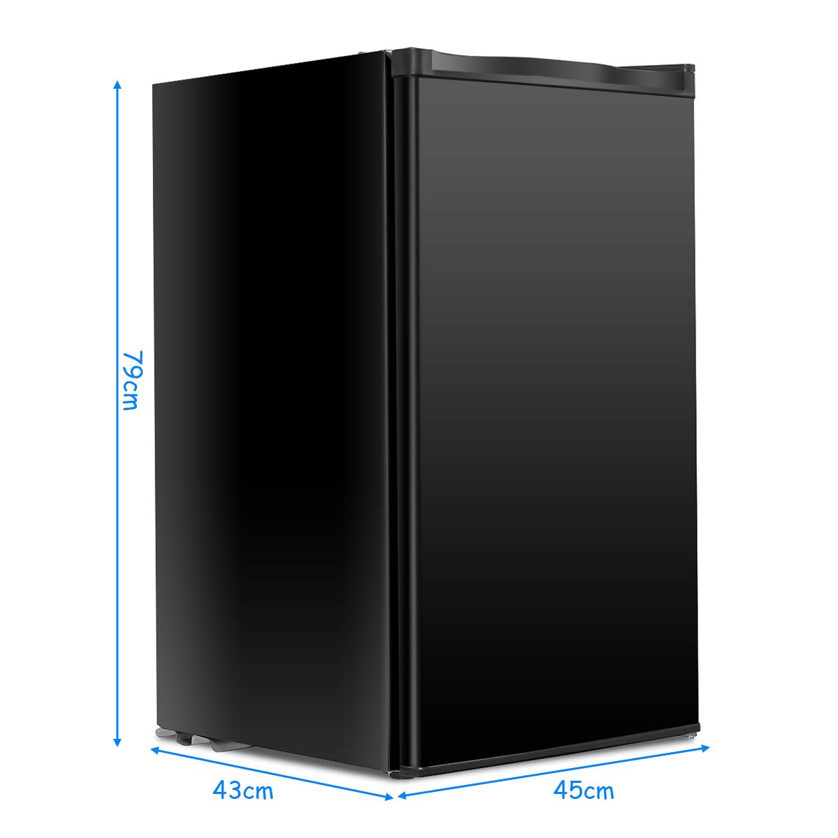 Safeplus Mini Dorm Compact Refrigerator, 3.2 Cu.Ft Compact Refrigerator Under Counter Refrigerator with Small Freezer Removable Glass Shelves - Drinks Food Beer Storage for Office Dorm or Apartment