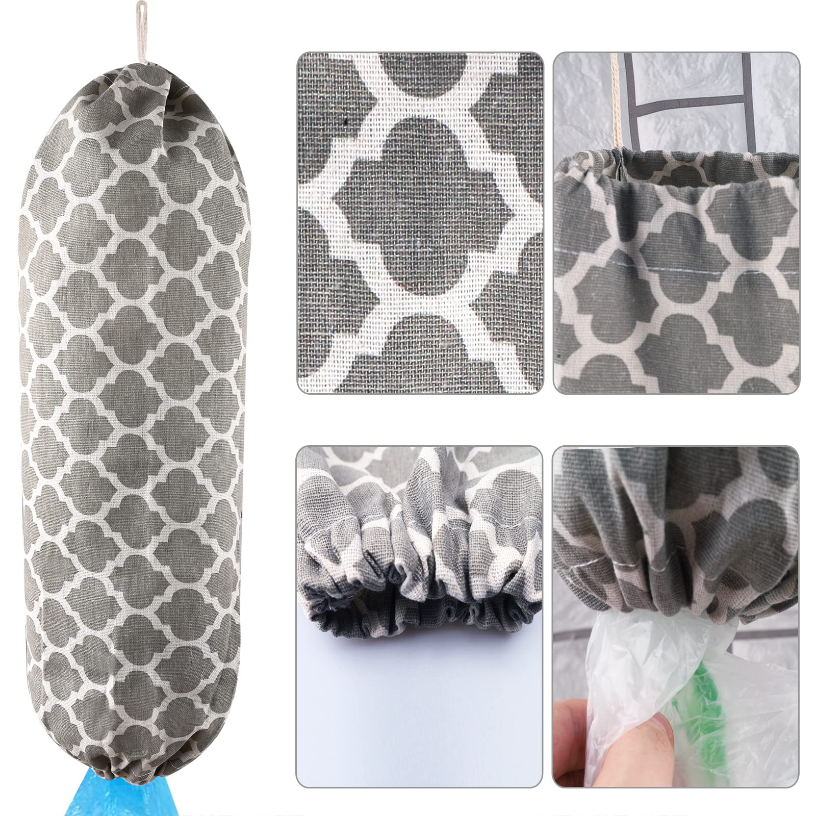 Plastic Bag Holder Wall Mount,Washable Plastic Bag Organizer for Grocery Bag,Trash Bag,Shopping Bags(1PC,GREY)