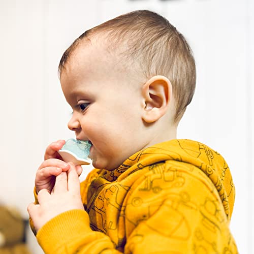 Teething Toys for Babies 0-6 Months, Never Drop Silicone Baby Mitten Teether for Soothing Teething Pain Relief, Baby Chew Toys for Sucking Needs Brown - Dilovely