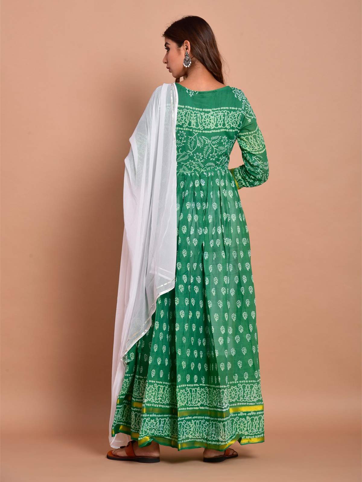 Indian Kurti for Womens With Dupatta | Rayon Printed Kurta Kurtis Dress For Women Tops Tunic Green