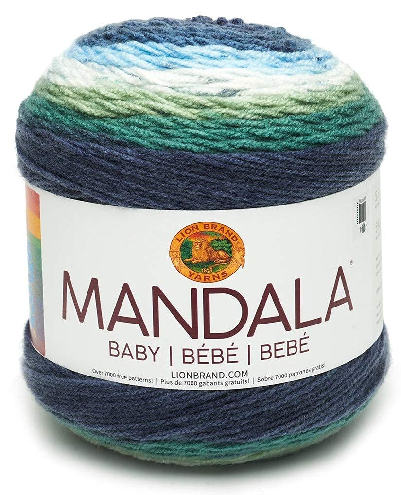 Lion Brand Yarn - Mandala Baby - 3 Pack with Pattern Cards in Color (Echo Caves)
