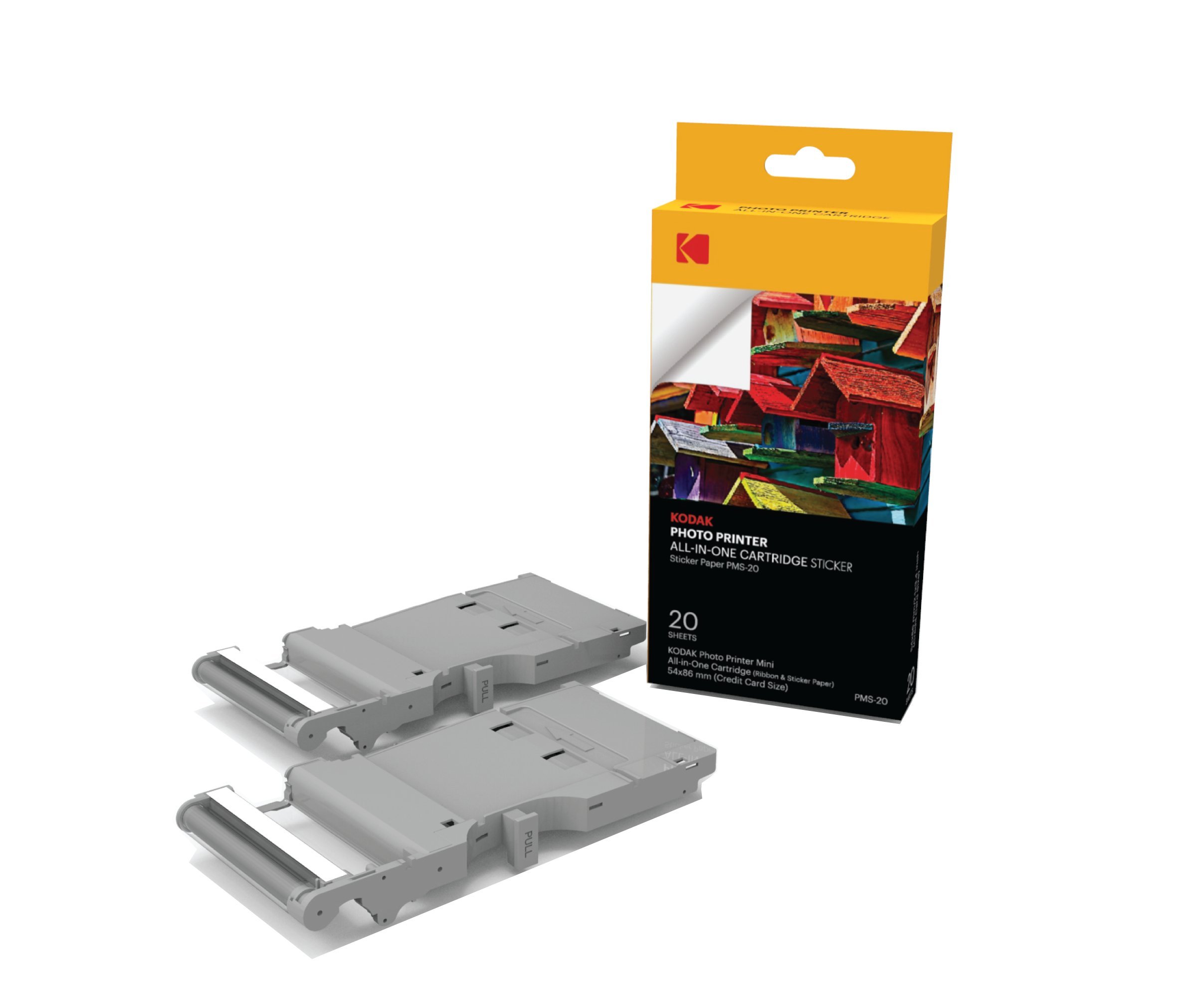 Kodak Mini Photo Printer Sticker Back Cartridge PMC β All-in-One Paper & Color Ink Cartridge Refill - 20 Pack