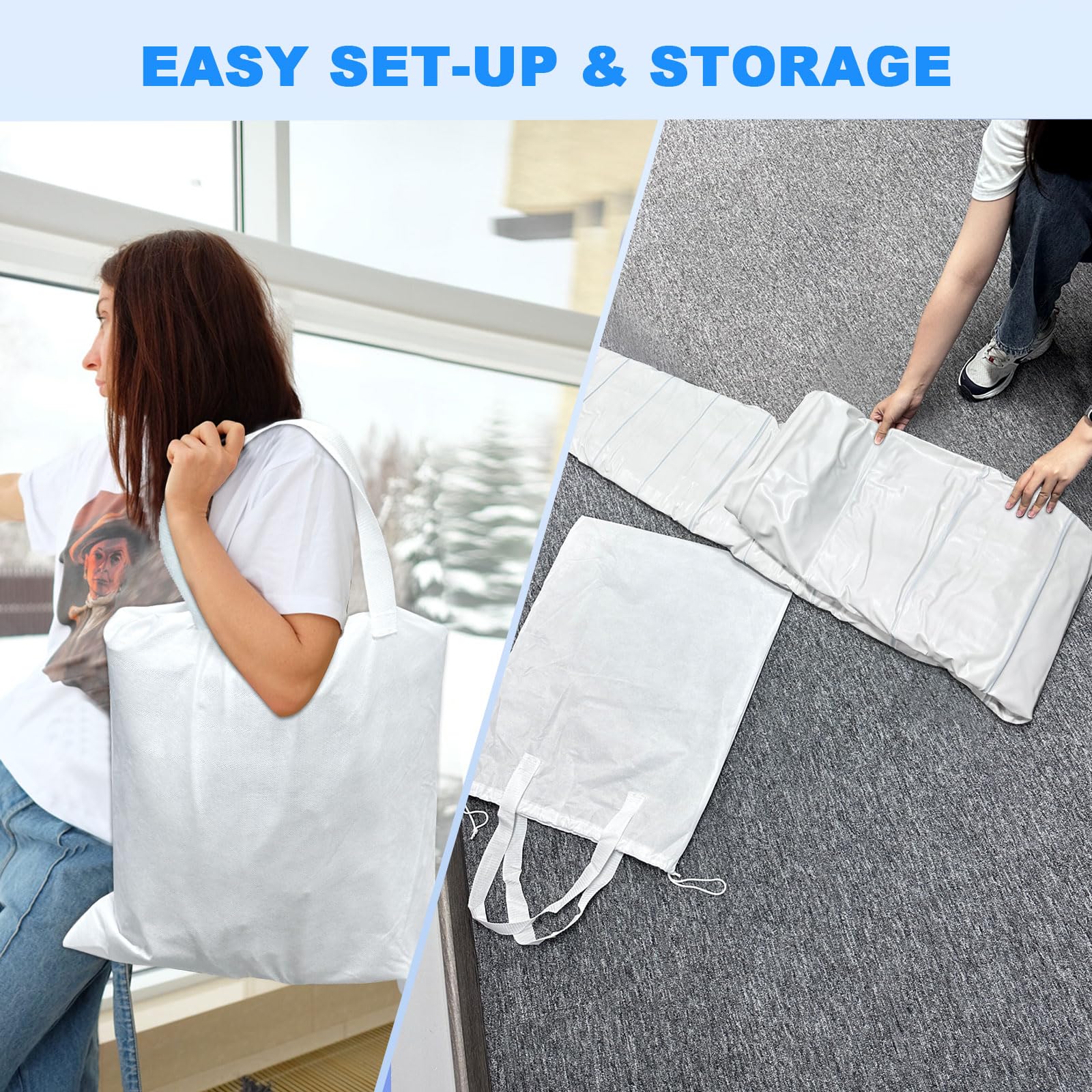 JHUNSWEN Queen Air Mattress - Cozy, Comfortable, Portable, Easy to Clean, Leakproof