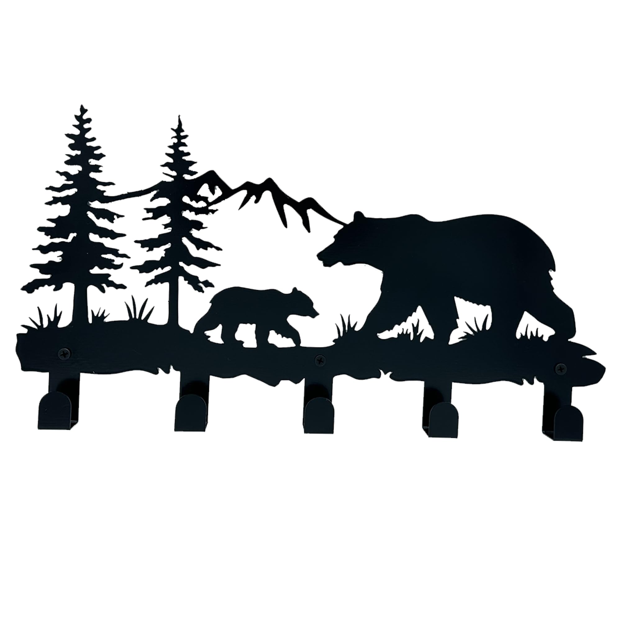 ZORISE Metal Bear Coat Hooks - Animal Theme Wall Art Decor and Key Holder, Hangers for Clothes, Hat, and Backpack, Home Storage Decor for Entryway, Hallway, Office, Kitchen, and Living Room