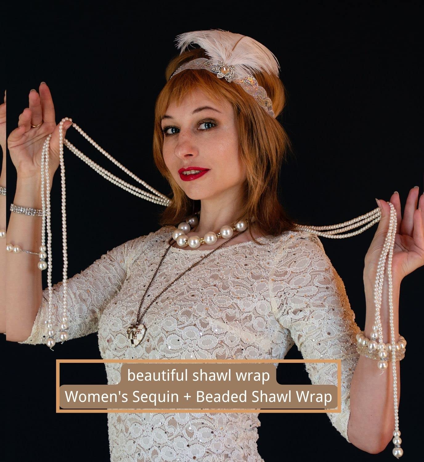 Rlosjin πππππ¬ ππ‘ππ°π₯ ππ¨π« ππ¨π¦ππ§, Sequin Beaded Bridal Shawl, Dab Dinner Shawl, Prom Shawl, Dinner Scarf, ππ«ππ¬π¬ πππ«ππ² ππ‘ππ°π₯- Black Gold