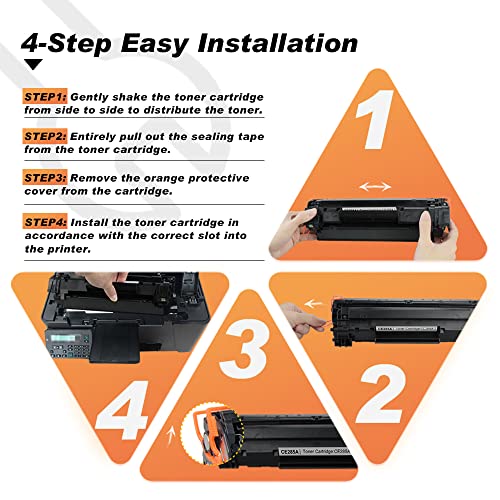 v4ink 4PK Compatible CRG-125 Toner Cartridge Replacement for Canon 125 CRG125 3484B001AA Toner Black Ink for Canon ImageClass LBP6030W LBP6030 LBP6000 MF3010 Printer