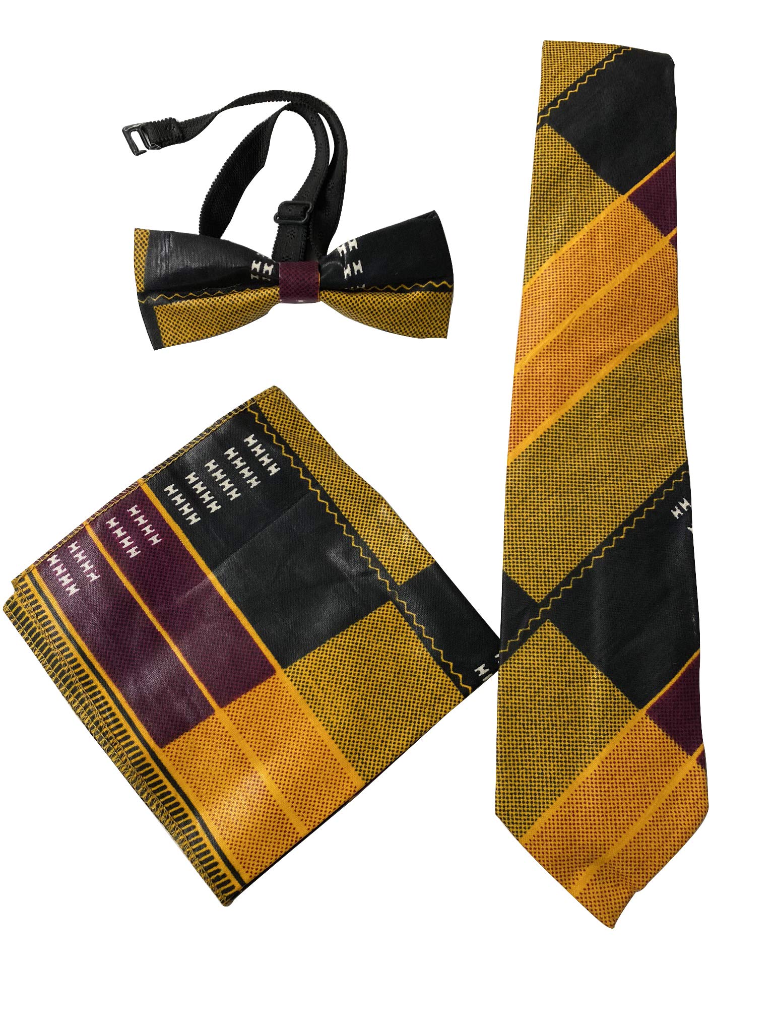 Kente Tie Set - Style 1 (Multi Tie Black panter)