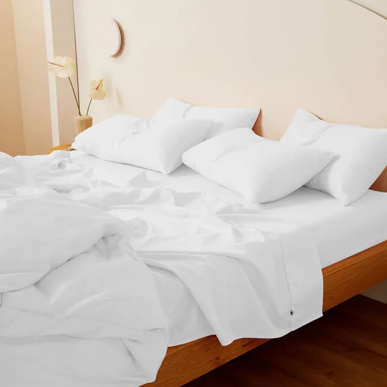 Kotton Culture 1000 Thread Count Sheet Set 4 Piece 100% Egyptian Cotton Luxurious Breathable Soft Cooling Cotton Sheets with Deep Pocket Snug Fit Smooth Sateen Weave (White, King)