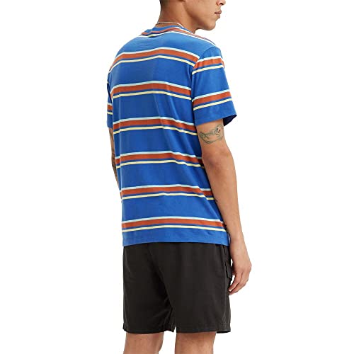 Levi's Men's Short Sleeve Classic Pocket Tee (Available in Big), (New) Paint Deja Vu Blue Stripe, X-Large