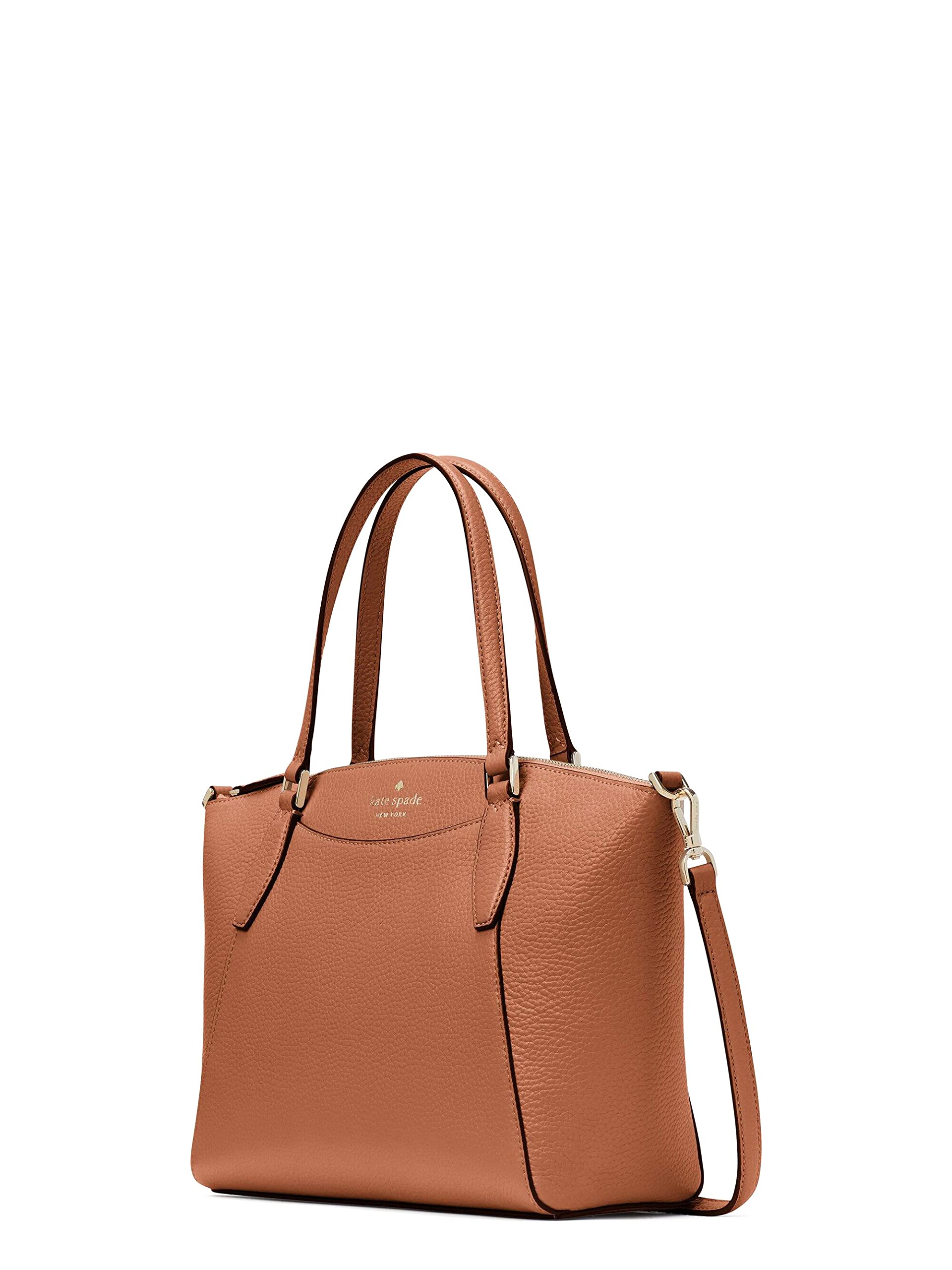 Kate Spade New York Kate Spade Monica Satchel Pebbled Leather Convertible Crossbody Bag Purse Handbag (Warm Gingerbread)