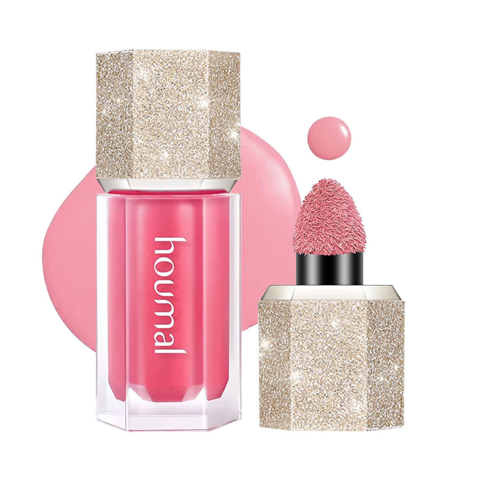 Soft Cream Liquid Blush Stick,Korean Liquid Blushes Cheeks Brush,Moisturizing Creamy Formula,Silky Smooth Lightweight Blendable Blush Lasting Sheer Rouge Tint, Natural-Looking Advanced Hazy Feeling (01# Smoked Pink)