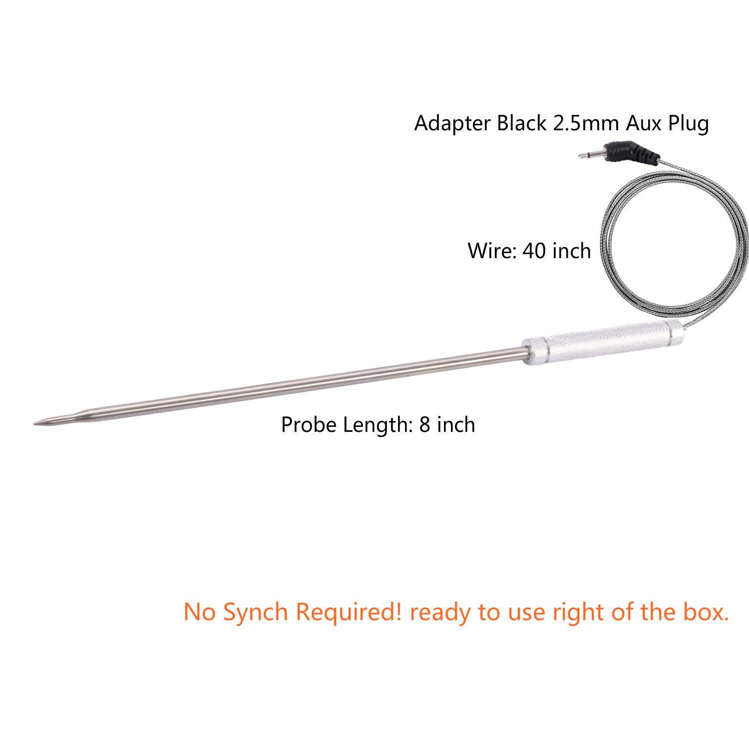 Replacement Thermopro Probe TP20 TP25 TP08S Meat Thermometer Probe Replacement Temperature Probe for Thermopro TP20 TP17 TP16 TP10 TP09 TP08 TP-08S TP-07 TP06S TP04