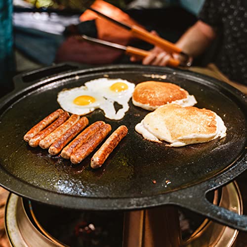 Solo Stove Ranger Cast Iron Griddle Cooking Bundle, incl. Stainless Steel Fire Pit + Stand, Cast Iron Griddle & Stainless Steel Hub for 6.5β Elevation, Height: 22 in, Diameter: 14.25 in, 31.1 lbs