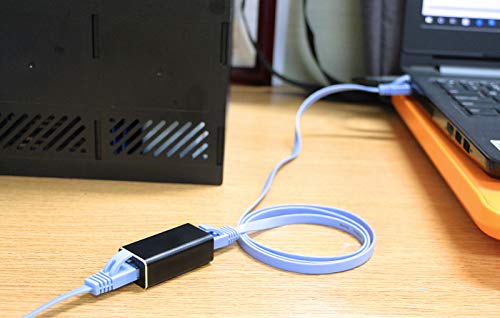 SinLoon RJ45 LAN Coupler Adapter Surge Thundering Protector Gigabit 1000Mbs Ethernet Extender Connector for Cat7 Cat6 Cat5e Female to Female (Black)
