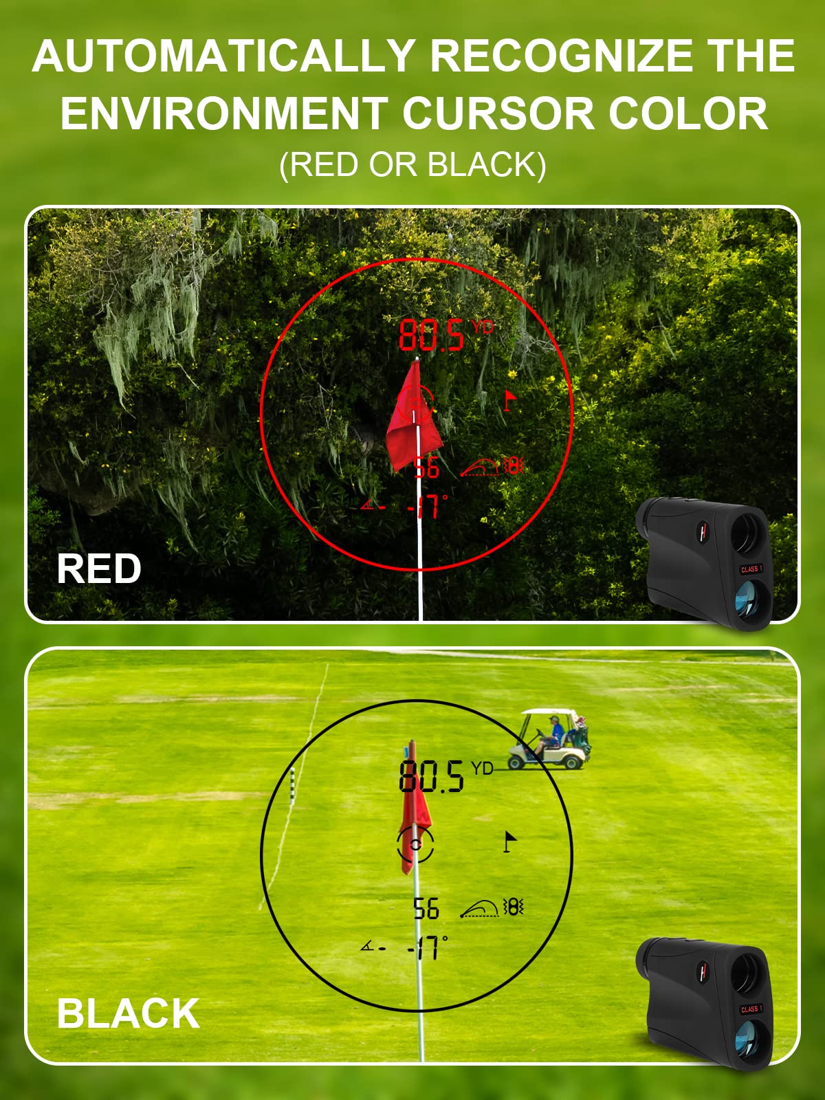 Range Finder, 1200 Yards Golf Rangefinder, Range Finder Golfing with Slope | 6X Magnification | Locks to Target | Pin Vibration, Outdoor Range Finder for Hunter, Golf Gifts for Men
