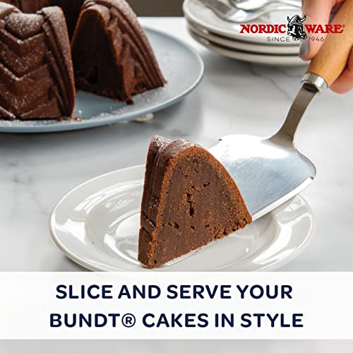 Nordic Ware Cake Server, with Beechwood Handle, Stainless Steel