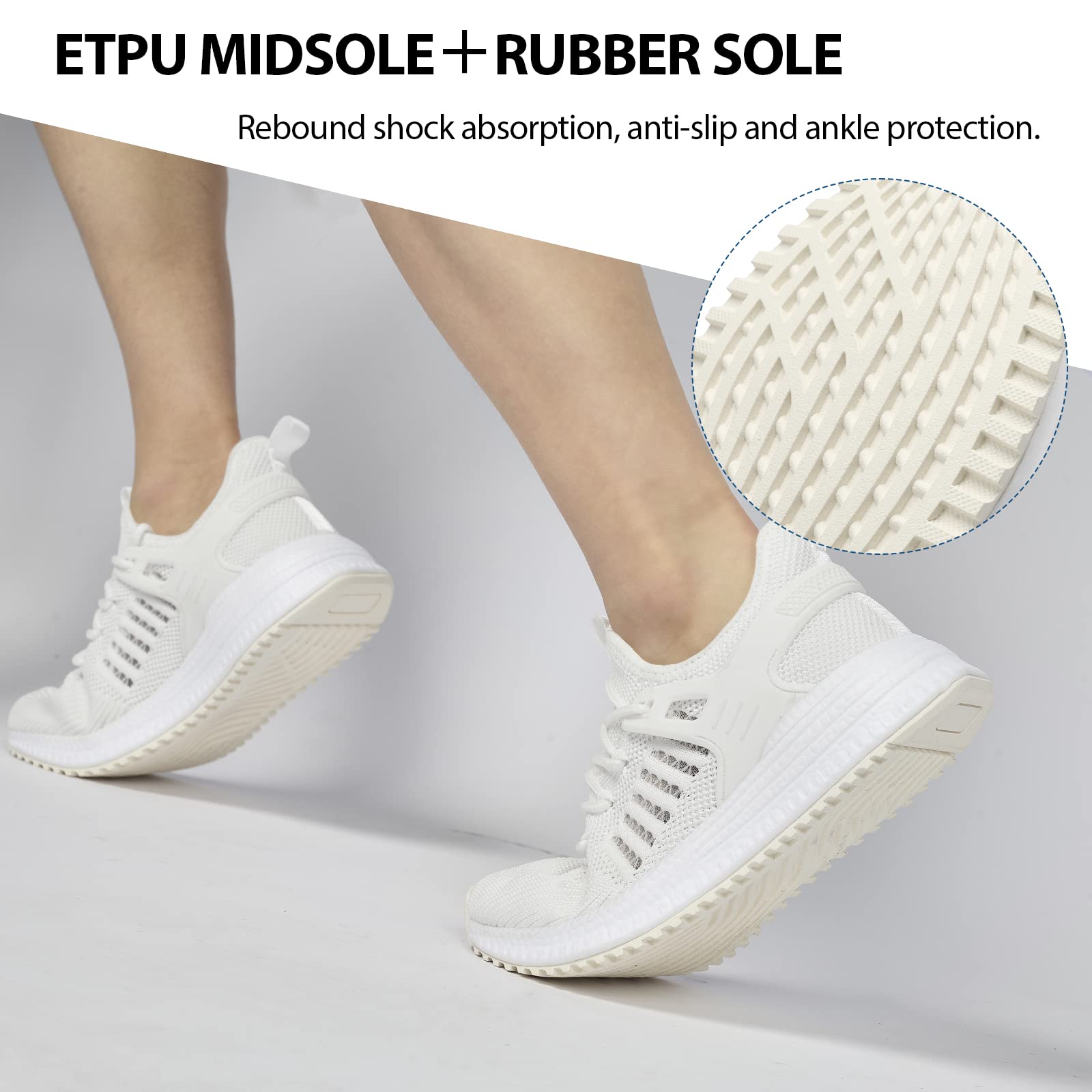 KPP Walking Shoes Sneakers for Women - Tennis Running Gym Workout Slip On Memory Foam Athletic Lightweight Comfortable Breathable Casual Shoes