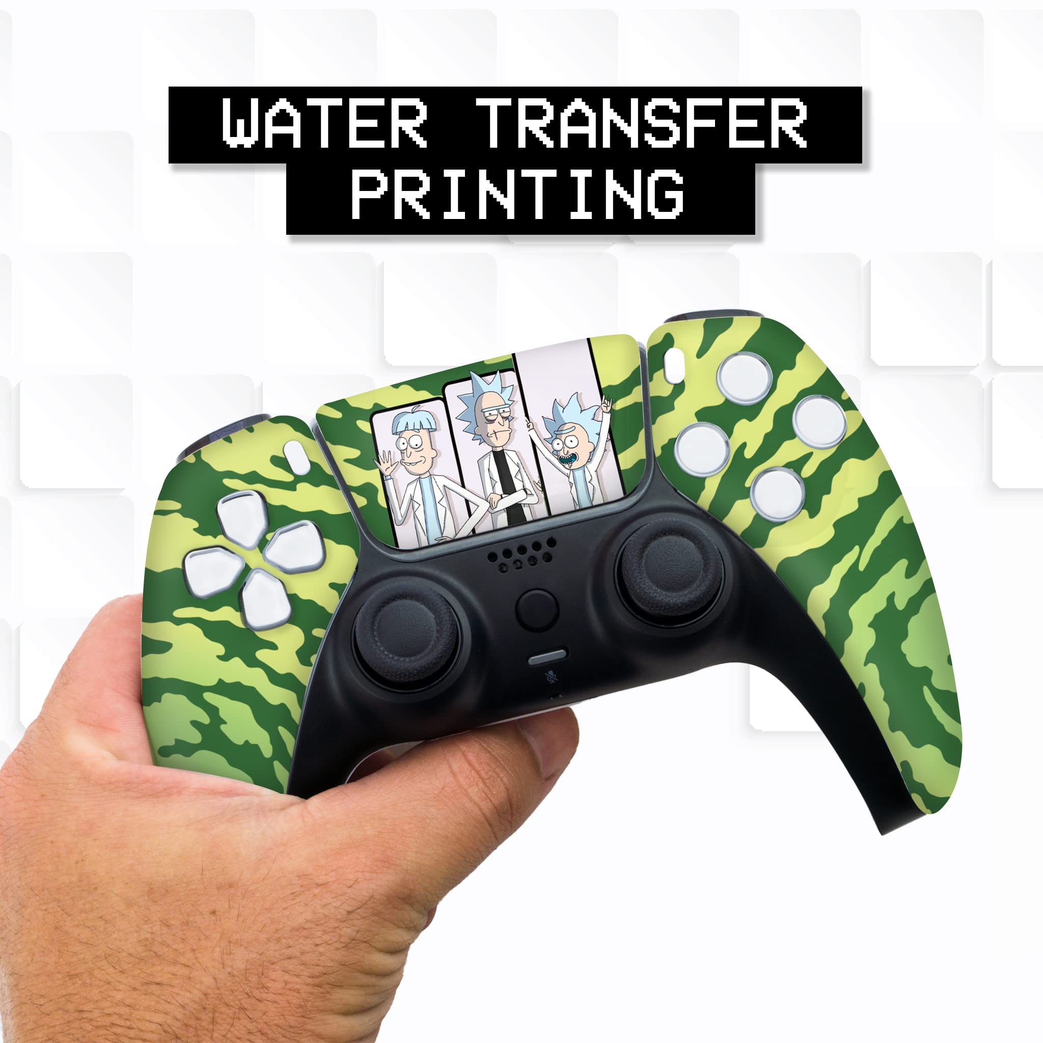 Portal Ricck Custom Modded Controller with Gaming Headset and Quick Charging Stand Compatible with Console | Customized with Permanent Hydro-Dip Printing(Not Just A Skin)(Controller Included)