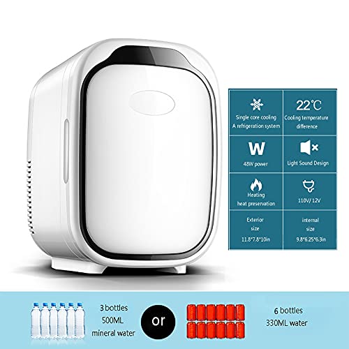 Makeup Mirrors Wall Mounted Skincare Fridge Mini Fridge 6L Compact Refrigerators for Bedroom Makeup Cosmetics Refrigerator for Skincare Travel Portable Refrigerator (Car and Home Dual Use) (Black)