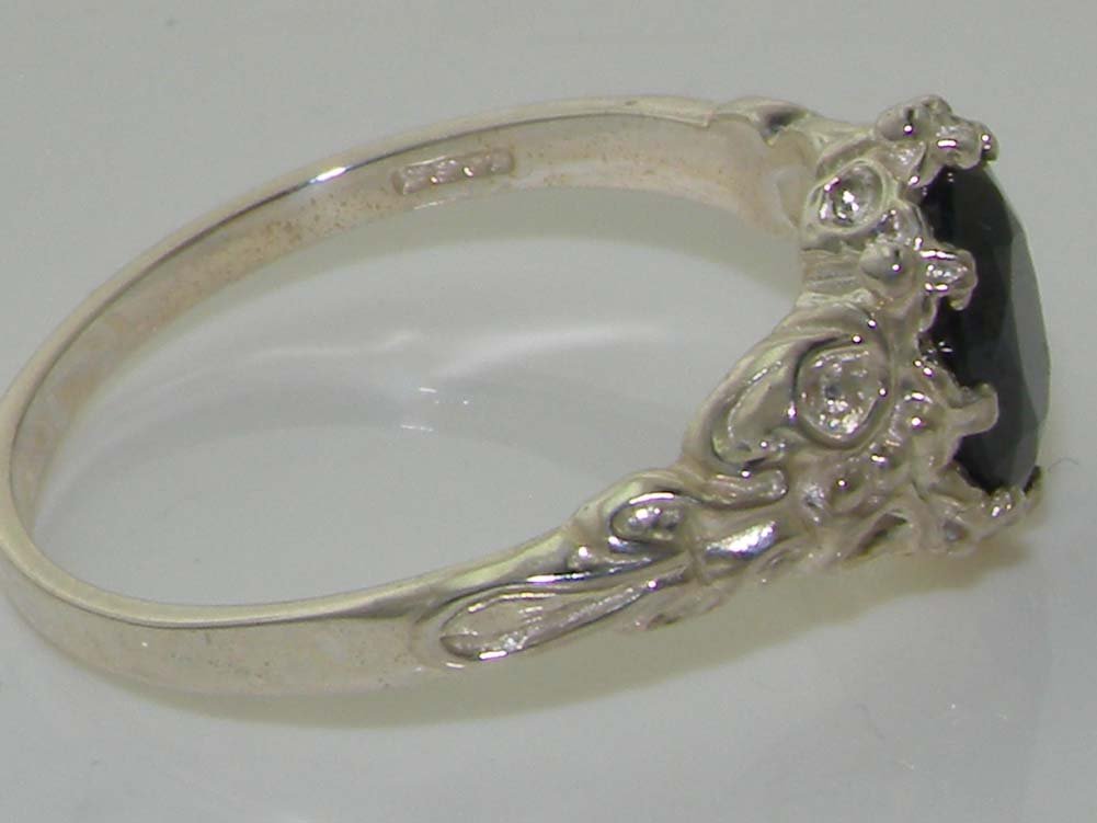 LetsBuyGold 925 Sterling Silver Real Genuine Sapphire Womens Solitaire Engagement Ring - Size 6
