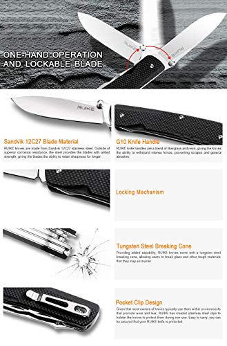 Ruike Multitool Small Pocket Knife for men Folding Camping Knife EDC Utility Outdoor Gear 17c27 Cool Steel Screwdriver LD51