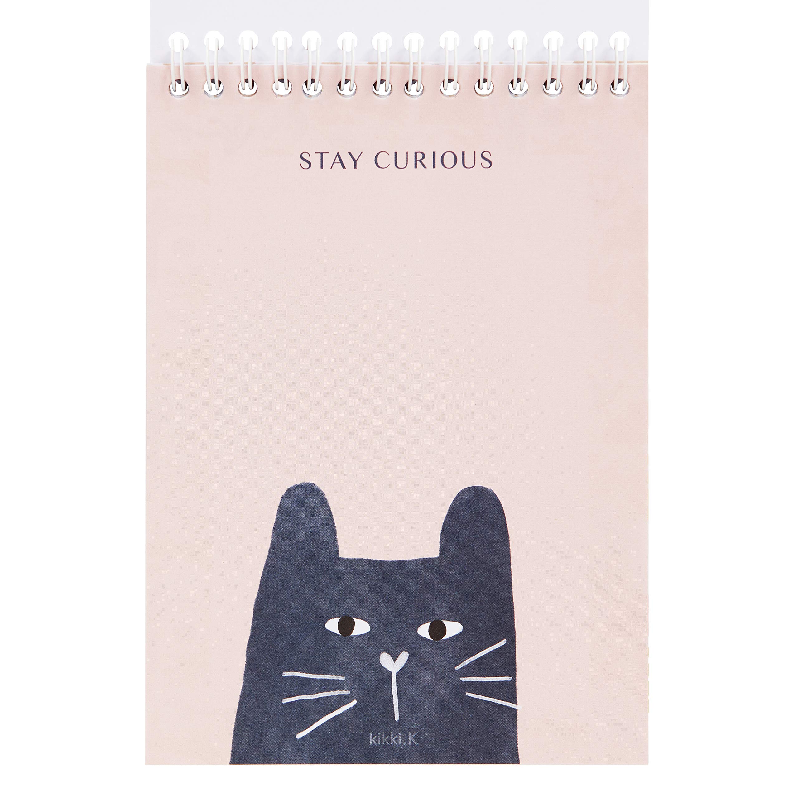 kikki.K Back to School Designer Collection - B6 Spiral Feature Notepad Vanilla, Includes 60 Printed Pages with 6 Unique Designs, Measures 6.97" L x 4.92" W x 4.92" H