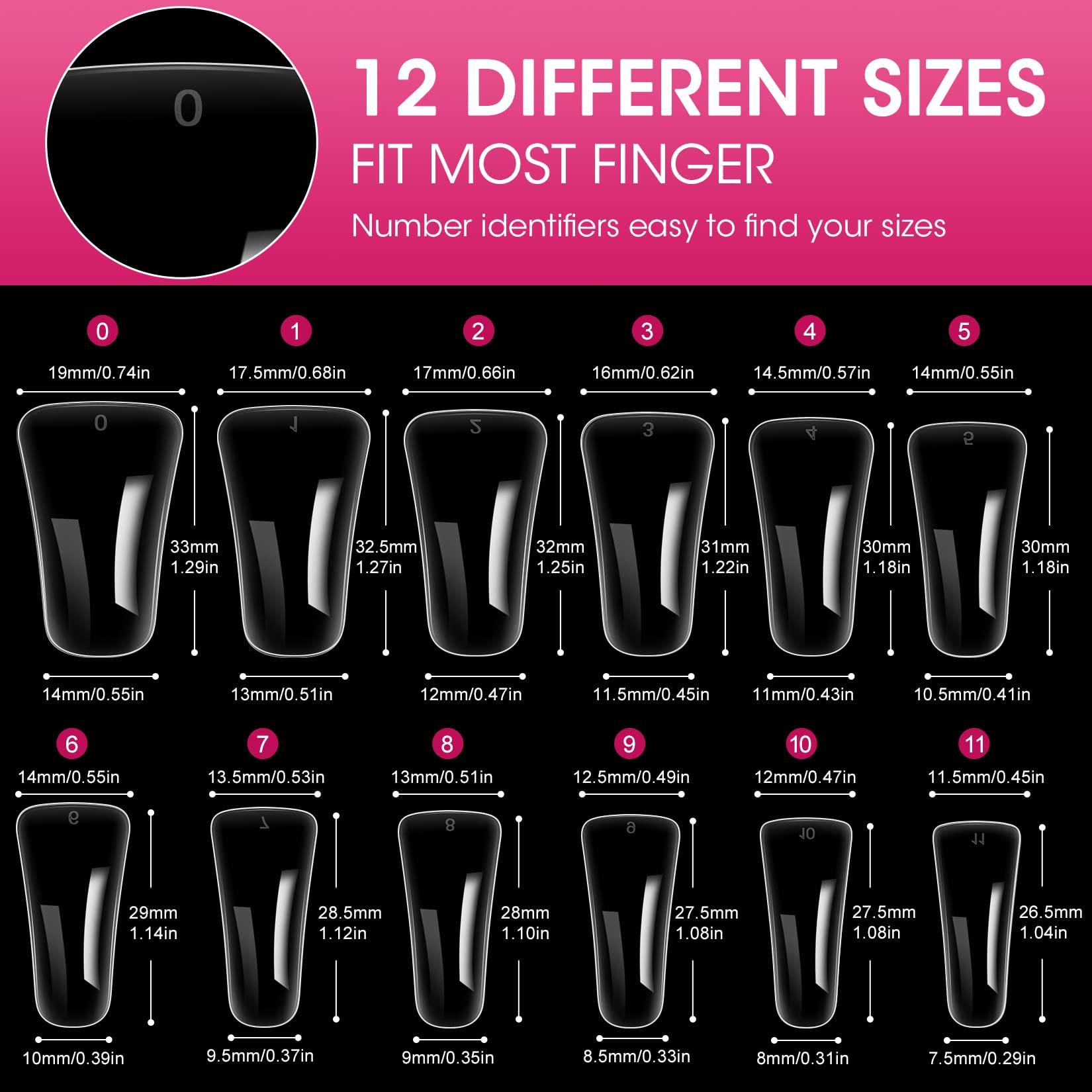 krofaue Duck Nails - Clear Nail Tips 120pcs Acrylic Fake Nails Curved Nail Tips 12 Sizes Crystal Duck Feet Style Nail Tips Full Cover False Nails Wide French Nails with Box Extra Nail for Nail Salon