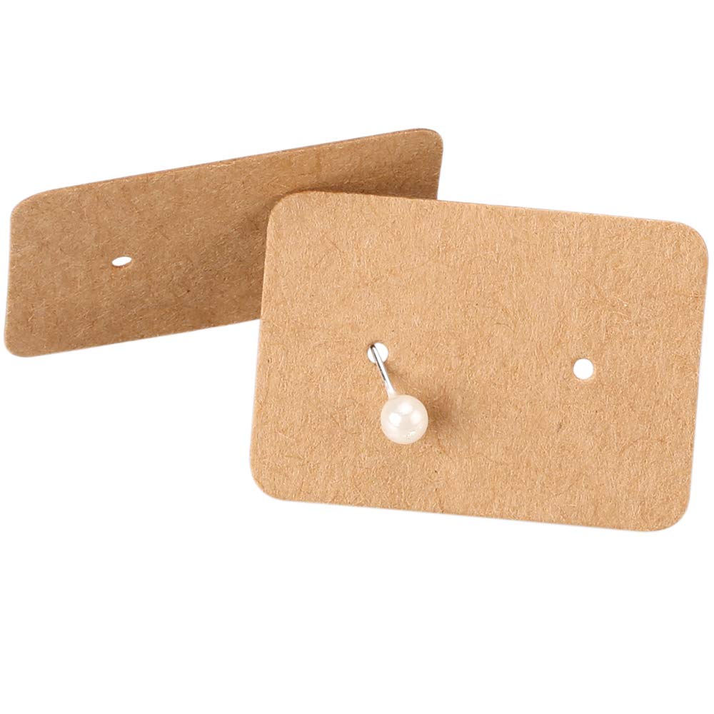 jijAcraft 200 PCS Earring Cards, Earring Display Cards, Small Blank Kraft Cardboard Ear Studs Earring Display Holder Cards for Selling, Handmade Jewelry Display & Packaging (1.1" x 1.6")