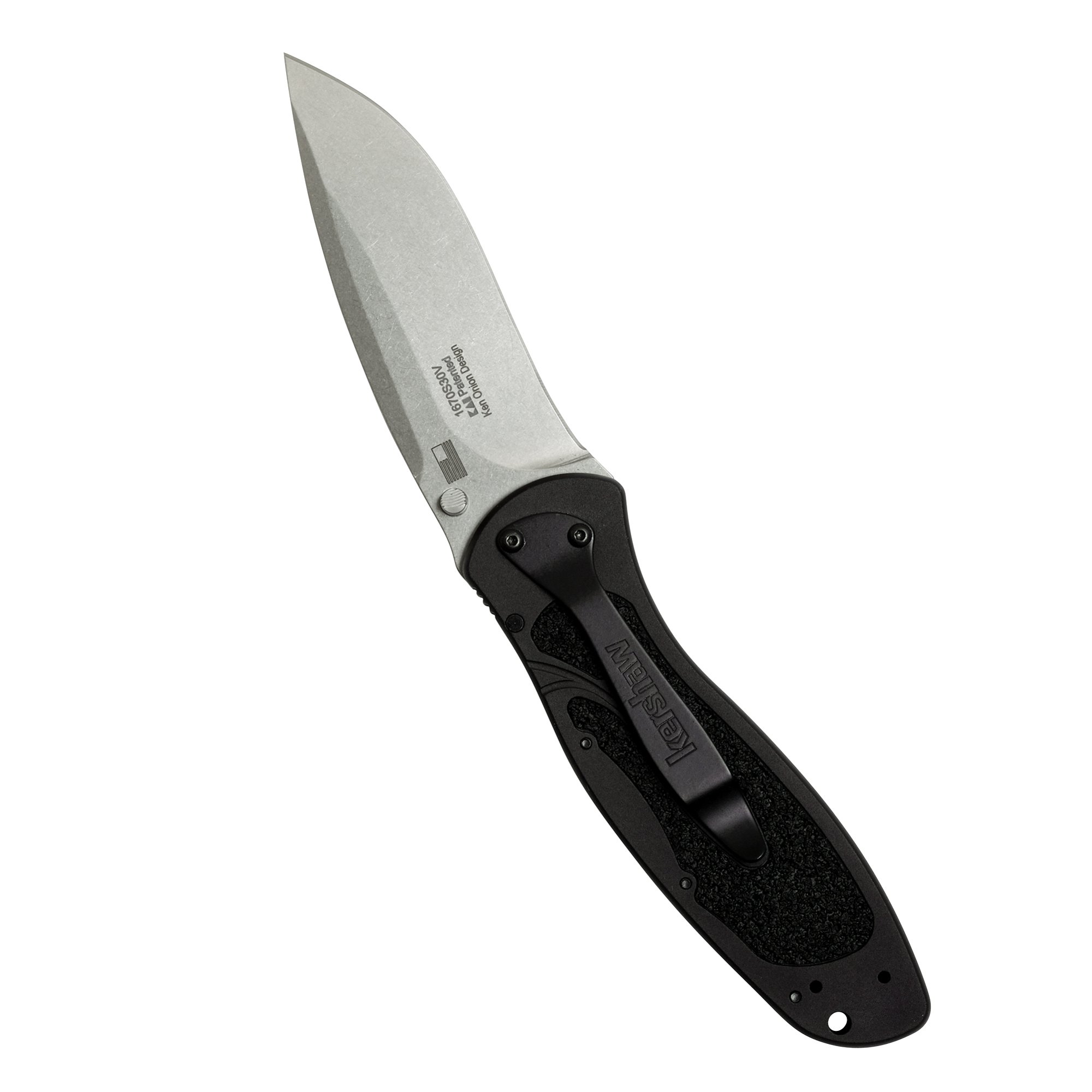 Kershaw Blur S30V Folding Pocket Knife ; 3.4” S30V Blade with Stonewashed Finish and Anodized Aluminum Handle with Trac-Tec Inserts, 4 OZ, Small & unisex adult Ultra Tek Knife Sharpener