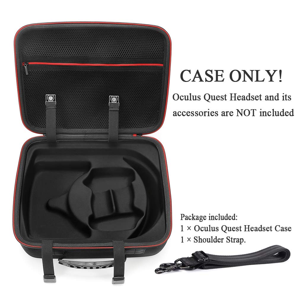 JOPROCH Hard Carrying Case for Oculus Quest All-in-one VR Gaming Headset and Controllers Accessories, Protective Storage Travel Bag - Black