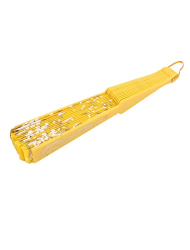 Qtqgoitem Summer White Gold Tone Flower Pattern Foldable Hand Fan Gift Yellow (model: 35a 93e 50e b33 a15)