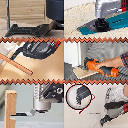 SupKing 24Pcs Metal Wood Oscillating Saw Blades Multi Tool Universal Quick Release Blades Compatible with Dewalt Milwaukee Porter Cable RIDGID Ryobi Makita Rockwell Chicago Black&Decker Craftsman