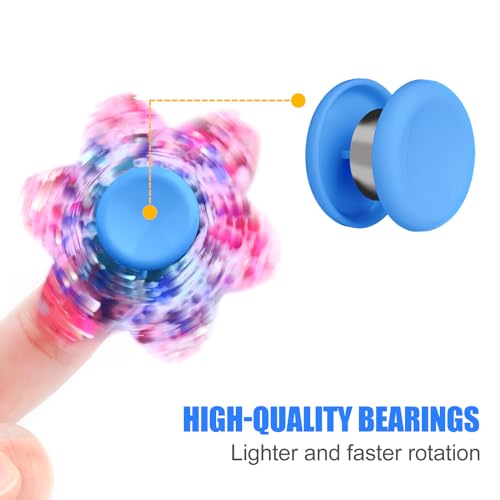NiArt Fidget Spinner Toy DIY Bearing Set 20-Pack MR137 0.5" Single-Sealed Chrome Steel Bearing Replacement High Speed Epoxy Resin Casting Craft (4 Colors)