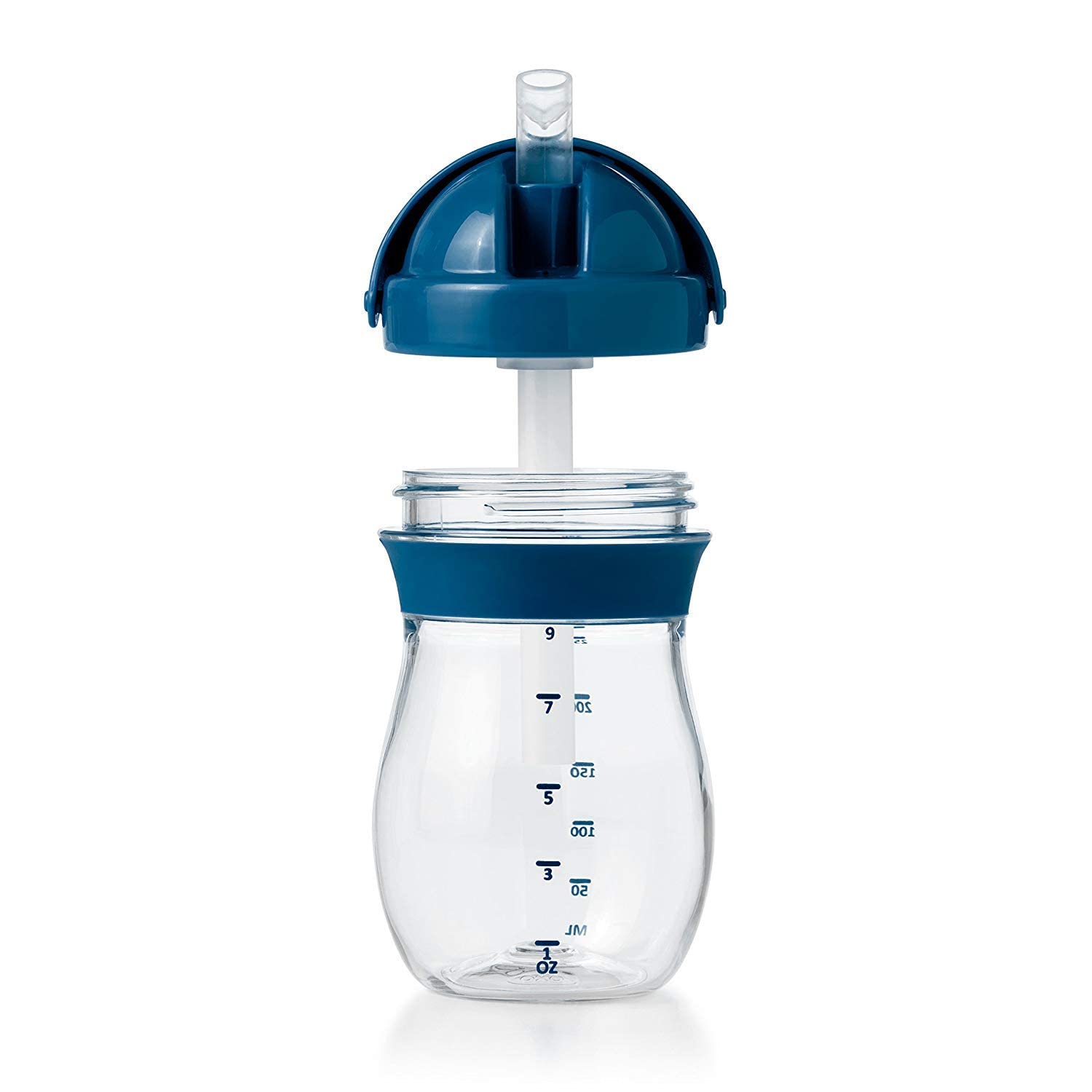 OXO TOT Transitions Straw Cup, Navy, 9 Ounce (2 Pack)