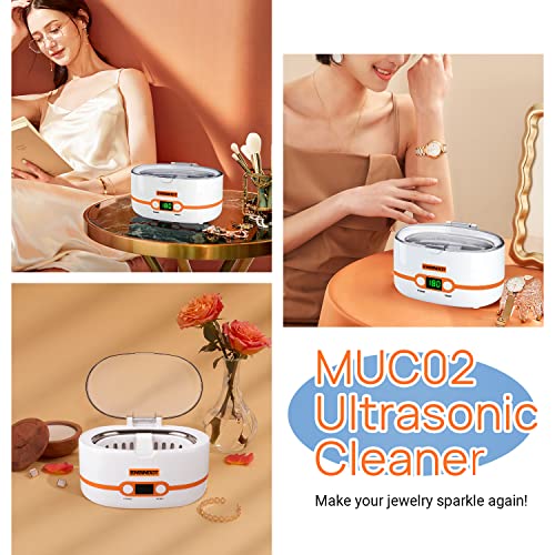 Ultrasonic Jewelry Cleaner, ENGiNDOT 600ML Professional Ultrasonic Cleaner Machine, Portable Household Cleaning Machine With Five Digital Timer for Eyeglasses, Watches, Earrings, Ring, Necklaces,Coins