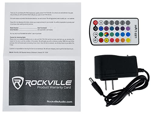 Rockville Mini RF1 RGBWA+UV DJ/Party LED Wash Light (Steel)+RF Long Range Remote, Silver