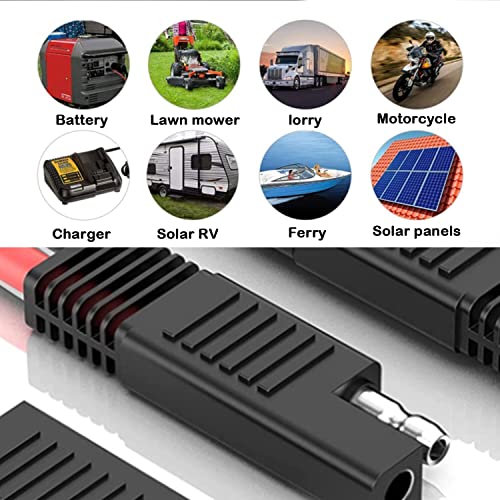 OUQYLG XT60 to SAE Adapter Extension Cable SAE to XT60 Connector Cord for Solar Generator Portable Power Station Solar Panel with SAE Polarity Reverse Adapter - 12AWG 3.3Ft/1M