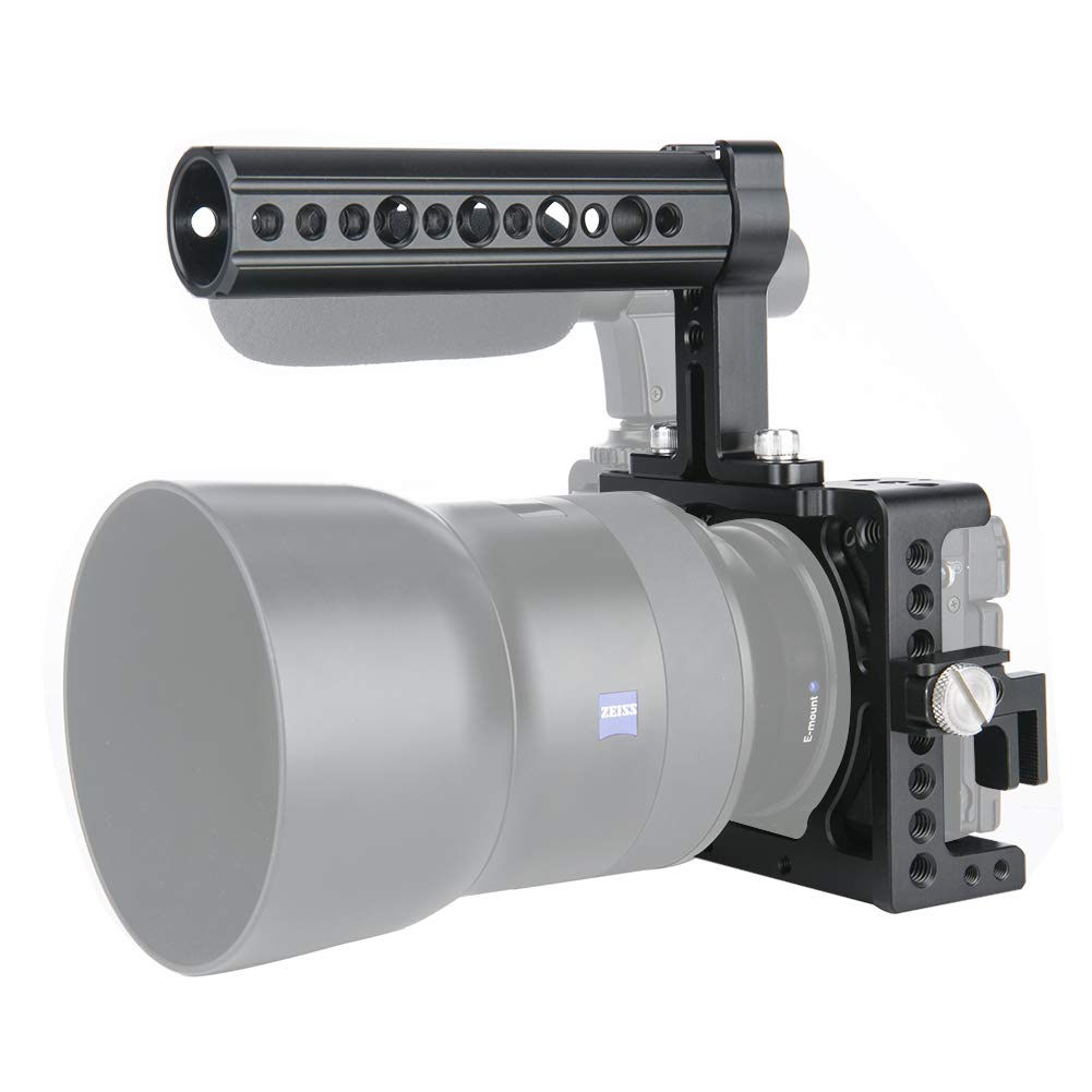 NICEYRIG Camera Cage Kit for Sony A6400/ A6100/ A6300/ A6000, with Cheese Top Handle Cable Lock Clamp